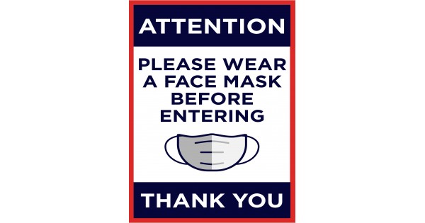 PLEASE WEAR A FACE MASK BEFORE ENTERING Covid-19 Paper Poster Printing